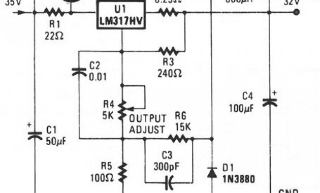 3A Switching Voltage Regulator based LM317HV | Electronic Schematic Diagram
