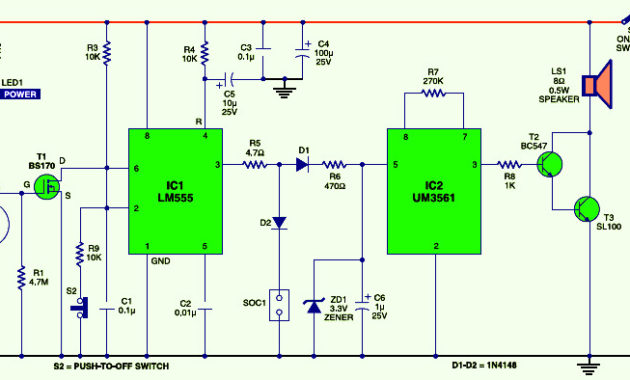 Smart Vibration Sensor Alarm | Electronic Schematic Diagram