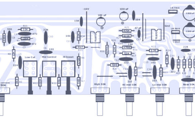 Bass Guitar Preamp Pedal DIY : Schematic & PCB Design | Electronic ...