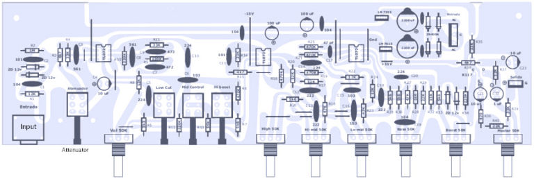 Bass Guitar Preamp Kit | Electronic Schematic Diagram