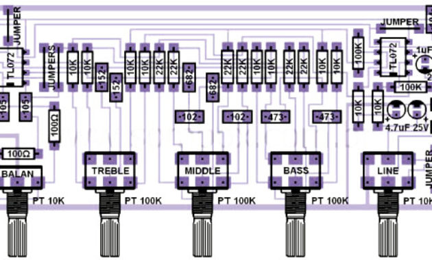 Stereo Tone Control with Microphone Preamplifier Top PCB Design ...